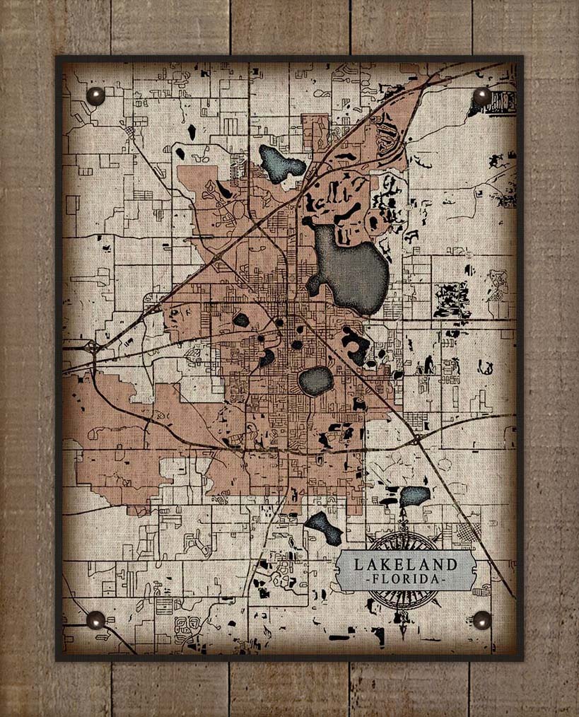Plant City Florida Map Board Mounted Canvas Print – The Original Black ...