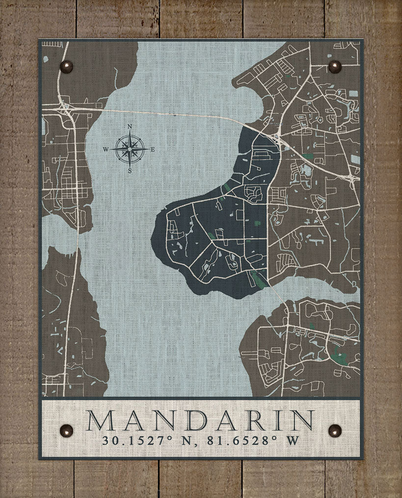 Mandarin Stylized Map Board Mounted Canvas Print – The Original Black ...