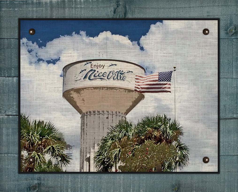 Niceville Water Tower Sign On 100% Linen – The Original Black Frog Designs