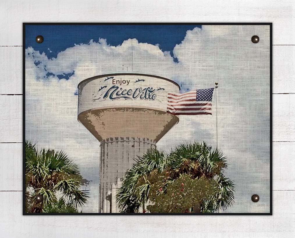 Niceville Water Tower Sign On 100% Linen – The Original Black Frog Designs