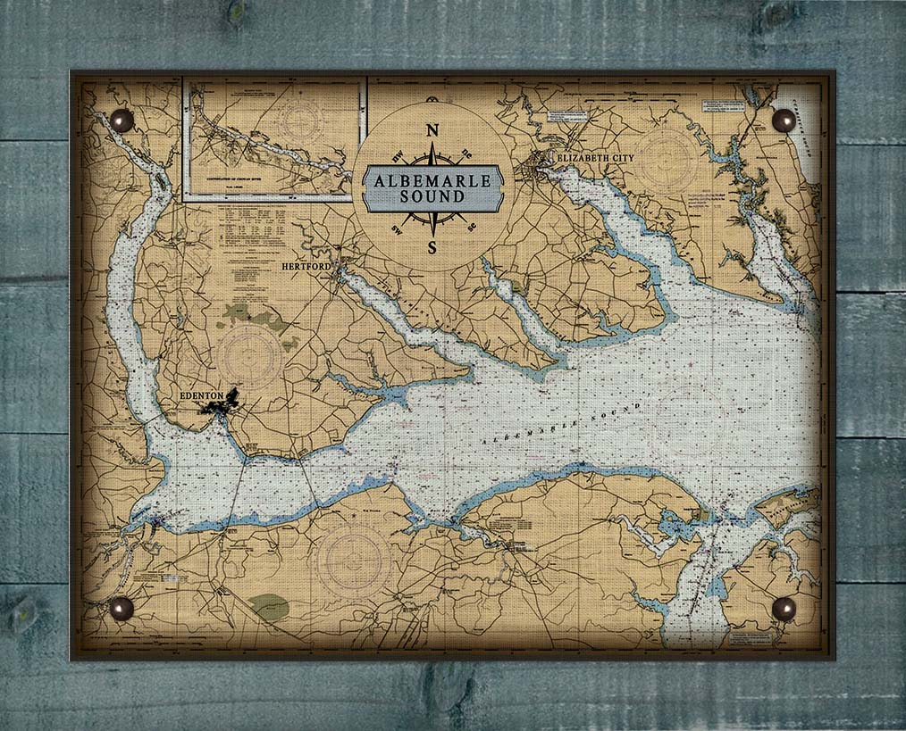 Albemarle Sound North Carolina Nautical Chart - Board Mounted Canvas P ...